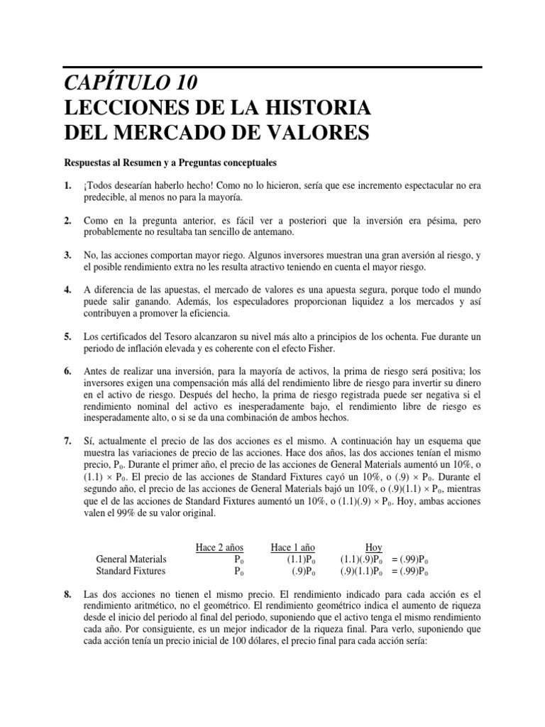 Solucionario Ross IntroFinanzas Capítulo10 Respuestas Al Resumen, Preguntas Conceptuales y Ej ...