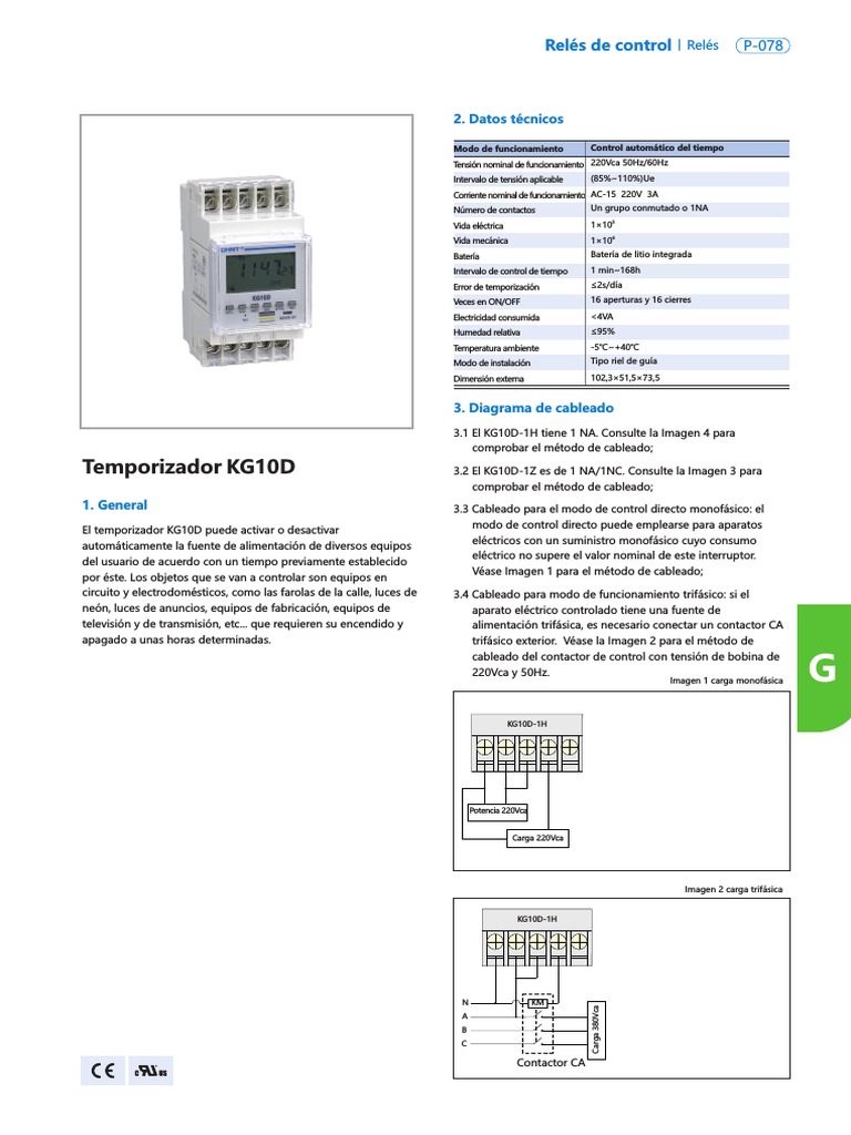 Ficha_Chint_Serie KG10D | PDF | Relé | Bienes manufacturados