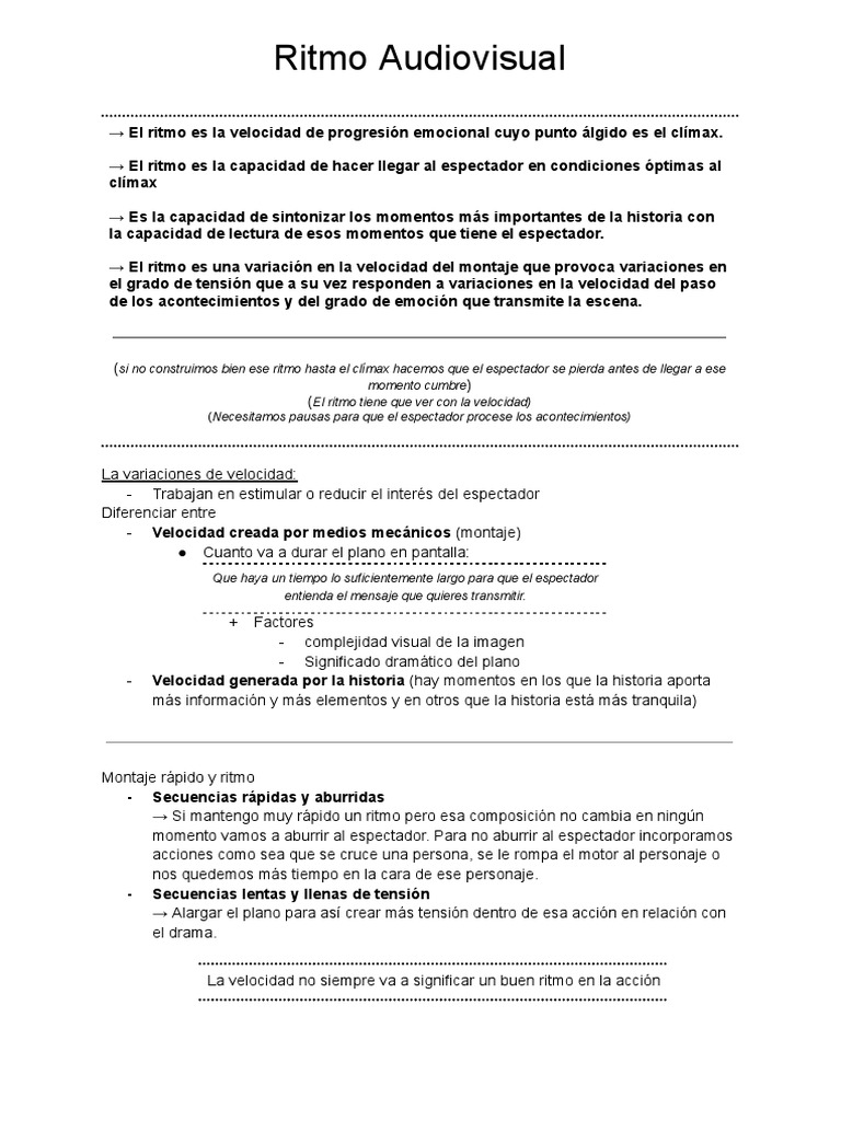 Tema 9 - Ritmo Audiovisual | Descargar gratis PDF | Ritmo | Cognición