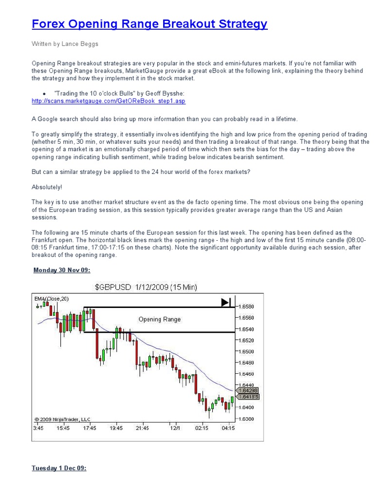 Forex Opening Range Breakout Strategy | PDF | Market Trend | Market ...