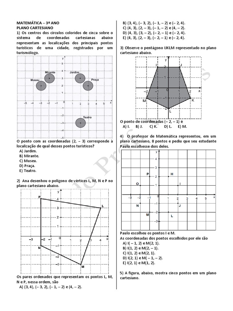 D57 - PLANO CARTESIANO | PDF | Sistema de coordenada cartesiana ...