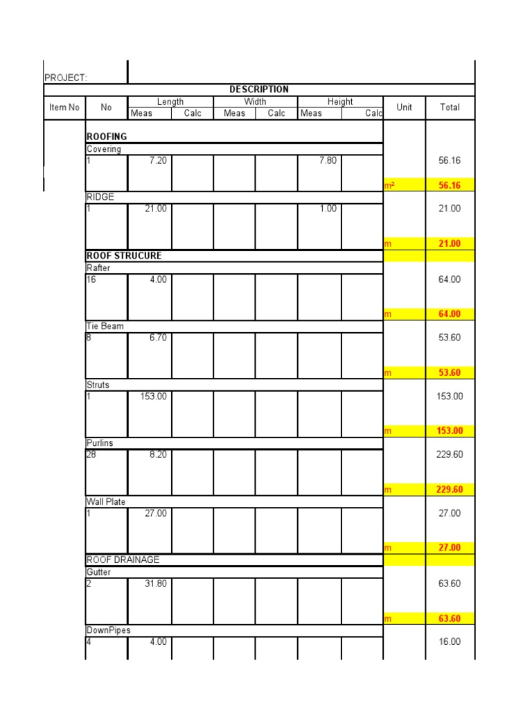 Schedule of Materials & Labour Residential House | PDF | Door | Concrete