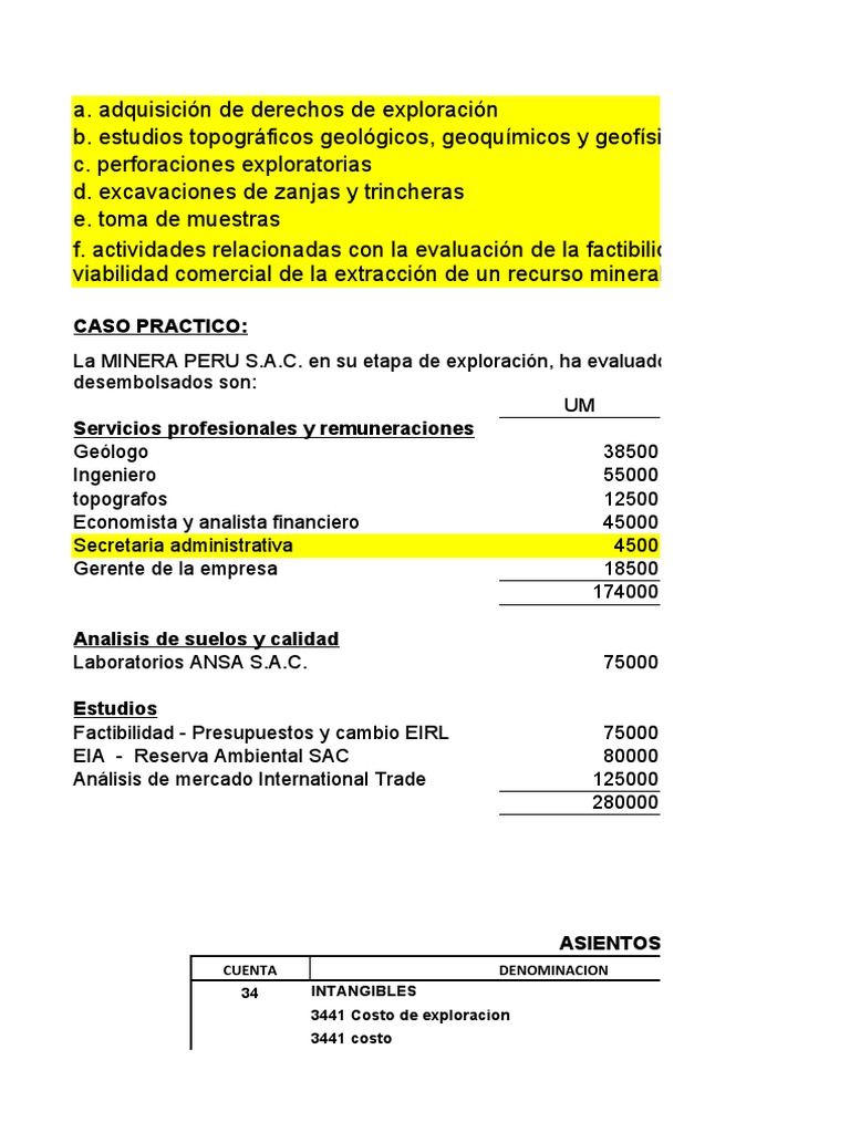 Caso Practico Niif 6 | PDF | Minería | Minerales