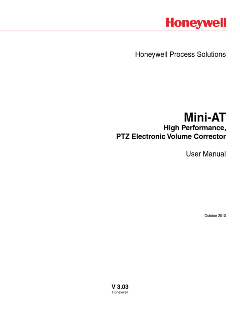 Mini-AT User Manual: Honeywell Guide | PDF | Gases | Pressure