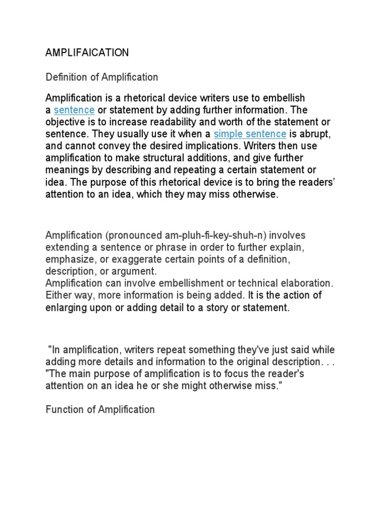 Lec 11 - Amplification | PDF | Linguistics | Persuasion
