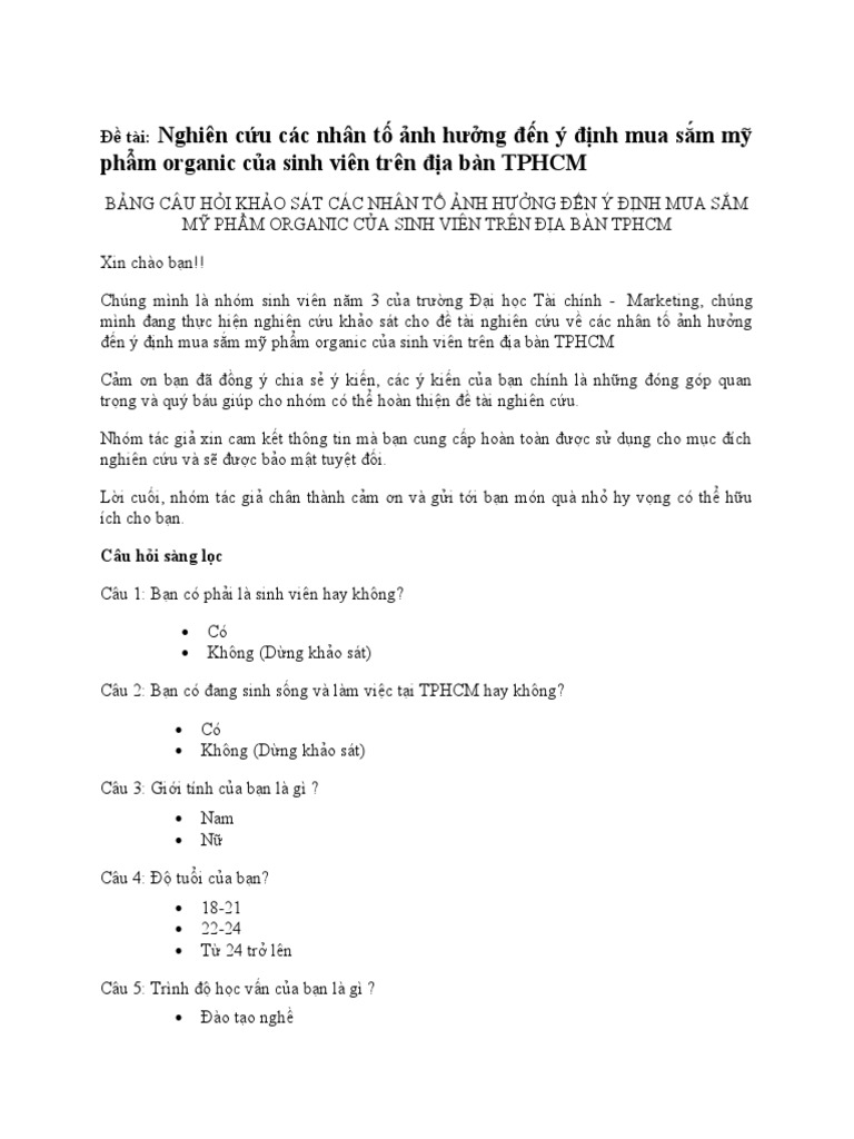 Bảng khảo sát THNN2 | PDF