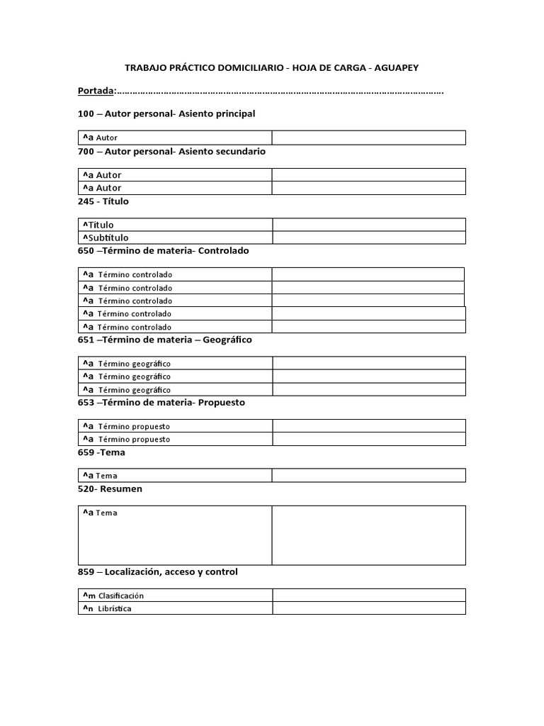 Hoja de Carga Aguapey 2022 | PDF | Tecnología