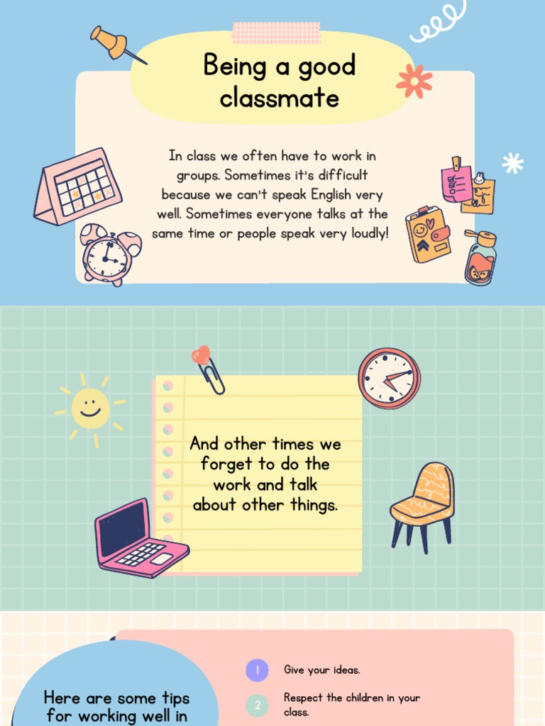 Being a good classmate - Kids | PDF