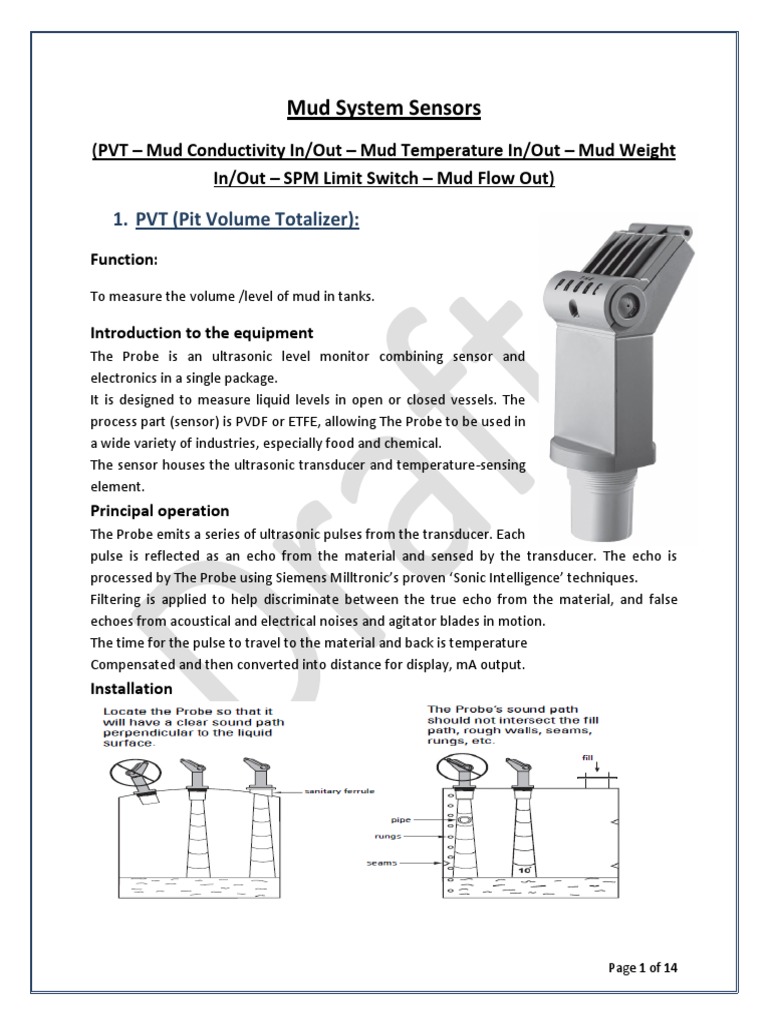 Mud System Sensors | PDF | Electrical Resistivity And Conductivity ...