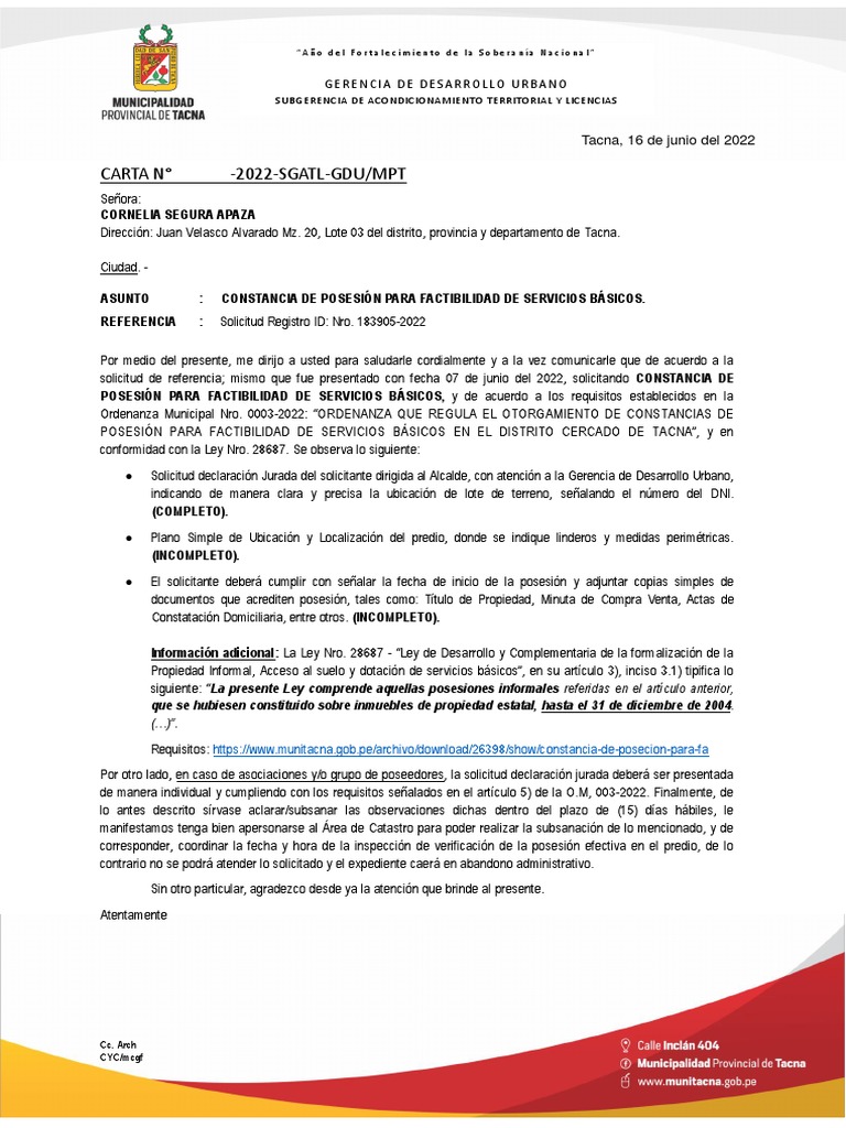 Nuevo Modelo Id 183905-2022 - Carta de Observacion - Requisitos ...