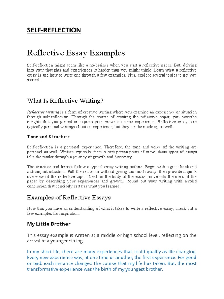 Writing Reflective Essays: A Guide | PDF | Essays | Experience