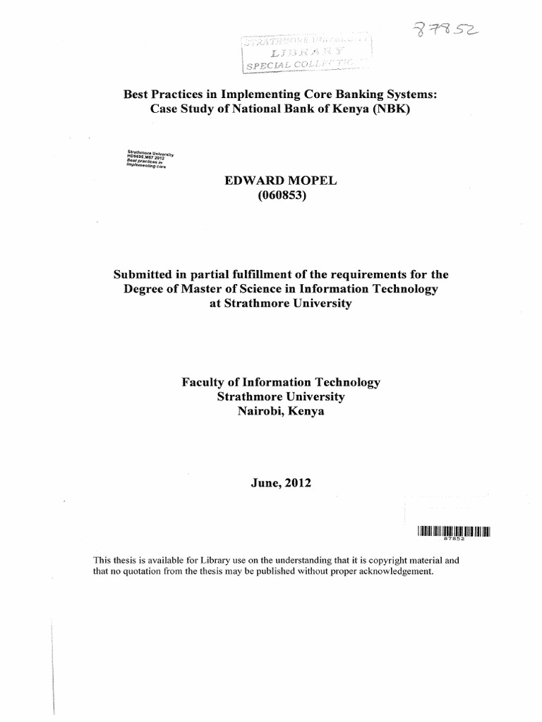 Best Practices in Implementing Core Banking Systems | PDF | Survey Methodology | Sampling ...