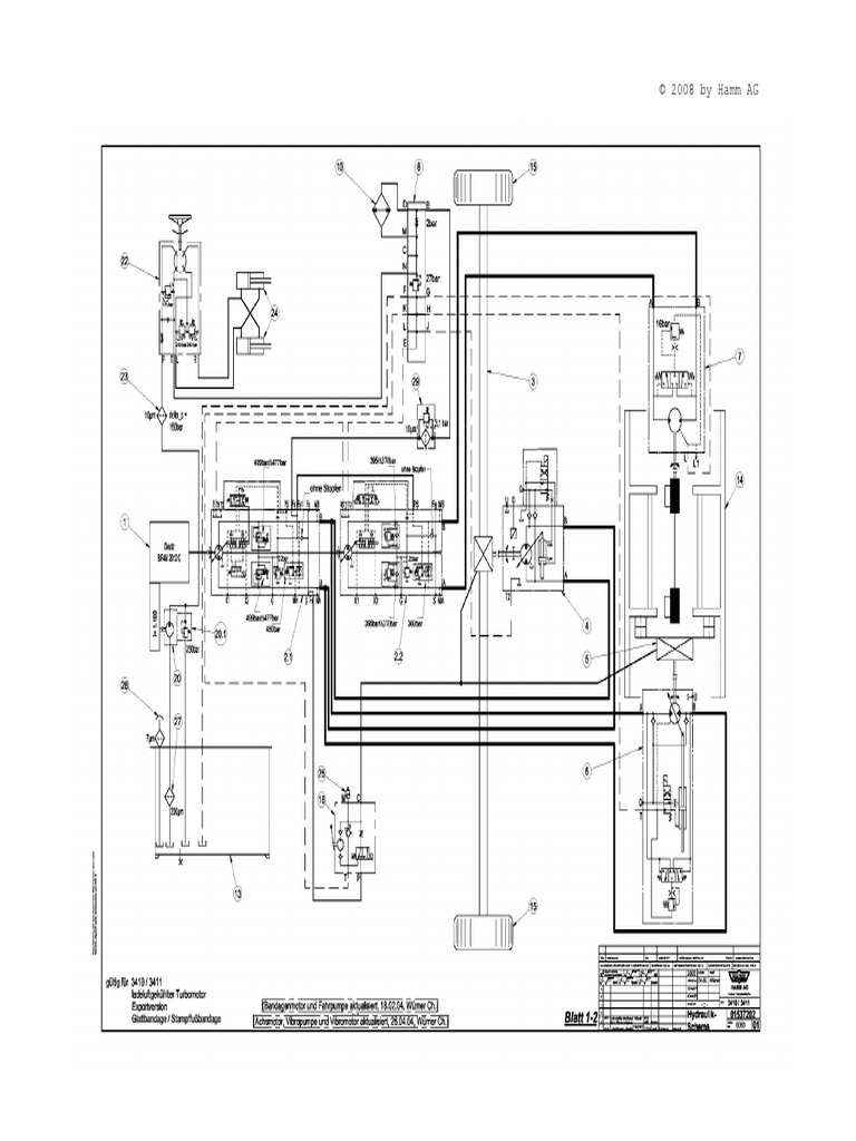 Diagrama Hidráulico ROLO HAMM 3410 . 3411 | PDF