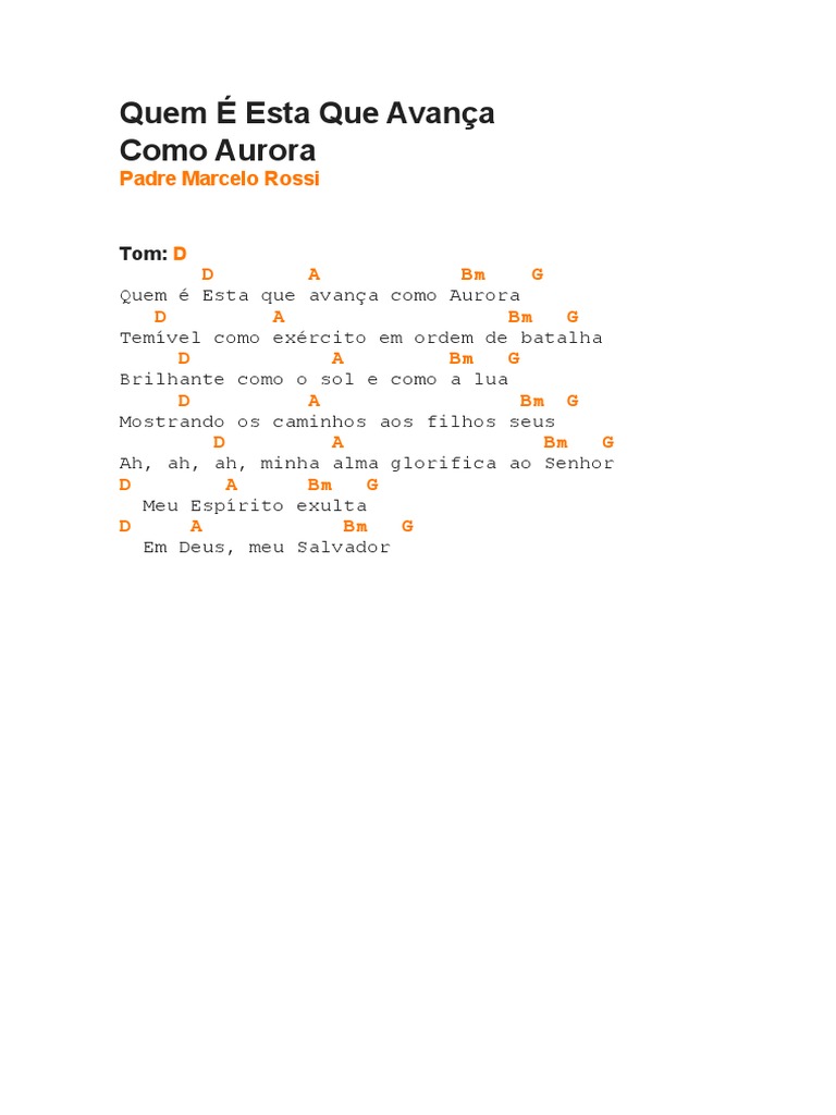 Quem É Esta Que Avança Como Aurora | PDF
