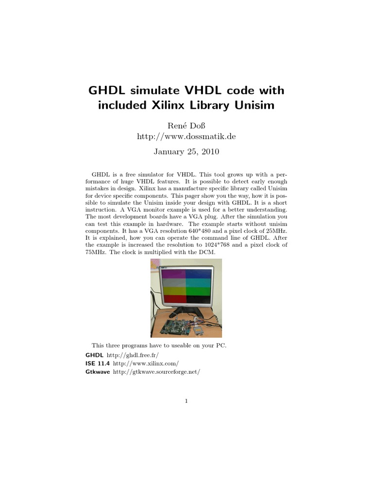 Simulate VHDL with GHDL & Unisim | PDF | Vhdl | Digital Technology