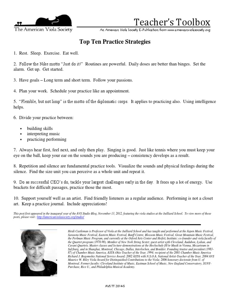 Top Ten Viola Practice Strategies | PDF
