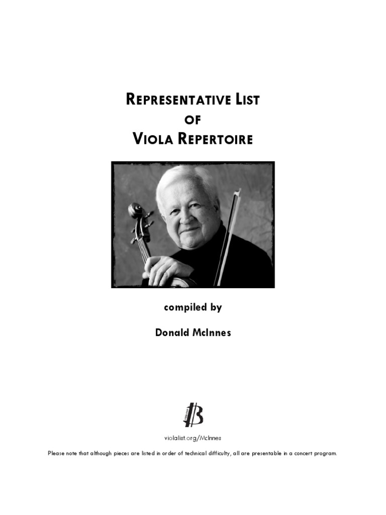 MC Innes Rep List | PDF | Viola | Concerto