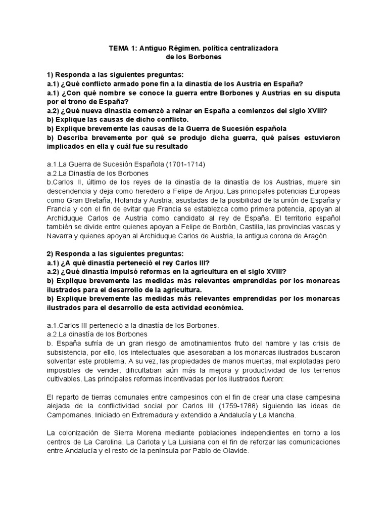 Preguntas Cortas Historia | PDF | España | Cuba