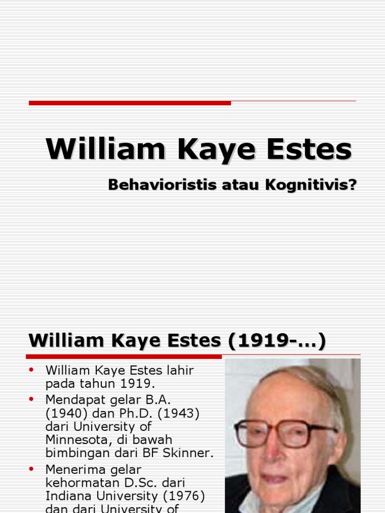 Fdocuments.in Teori Belajar William Kaye Estes Revisi | PDF