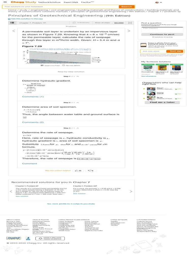 Solved a Permeable Soil Layer is Underlain by an Impervious La... Chegg.com | PDF | Soil ...