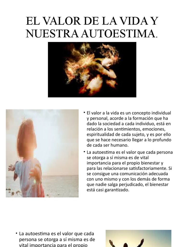 Valor de la Vida y Autoestima Personal | PDF | Autoestima | Amor