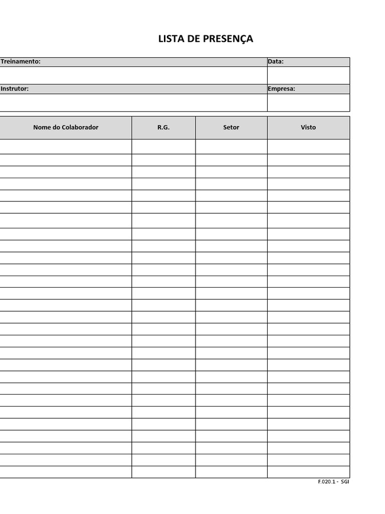 Lista de presença (1)Padrão | PDF