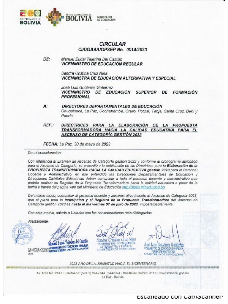 Directrices Propuestas Transformadoras 2023 Administrativo | PDF