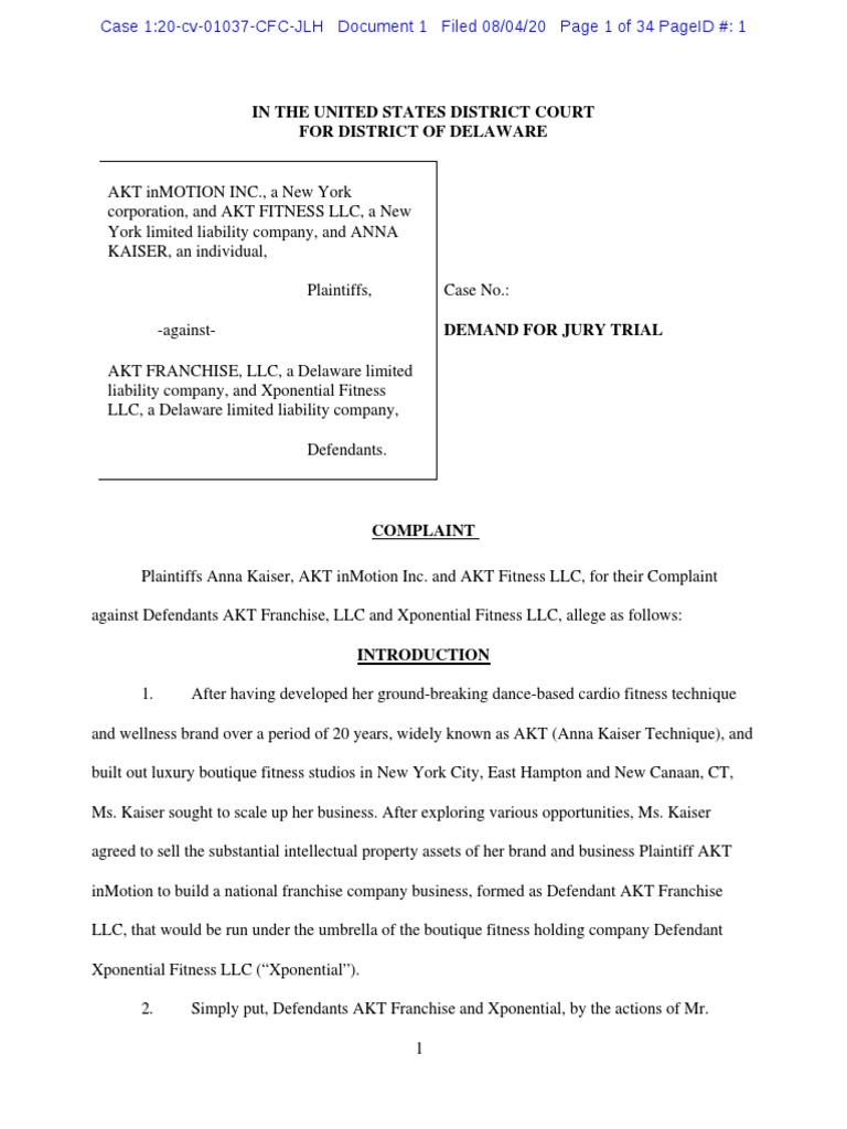 AKT Franchise LLC Breach of Contract Case | PDF | Franchising | Breach ...