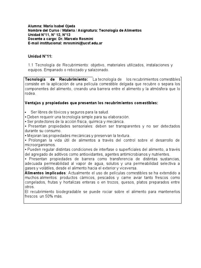 tp tecno final | PDF | Alimentos | sal