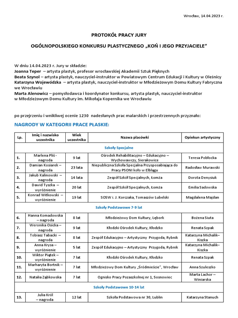 Kon Protokol 2023 | PDF