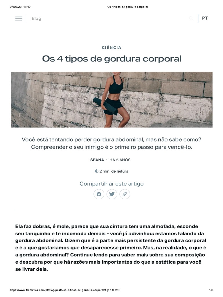 Os 4 Tipos de Gordura Corporal | PDF | Gordura | Diabetes