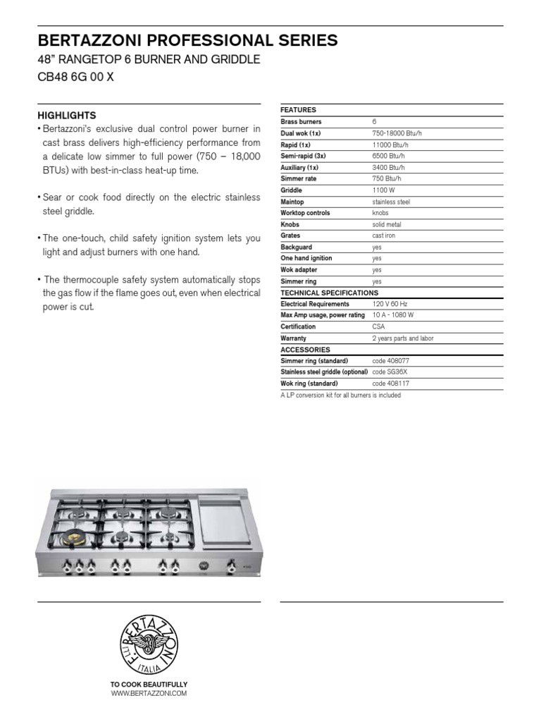 CB48 6G 00 X specifications sheet | PDF | Manufactured Goods