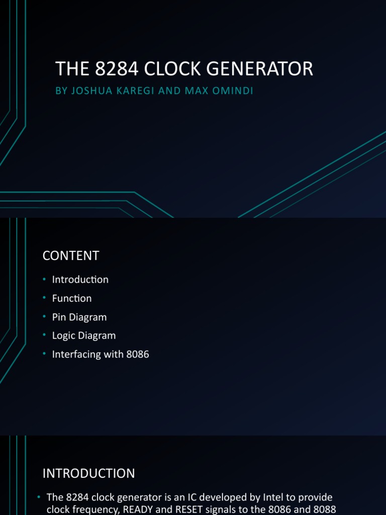 The 8284a Clock Generator | PDF | Central Processing Unit | Input/Output