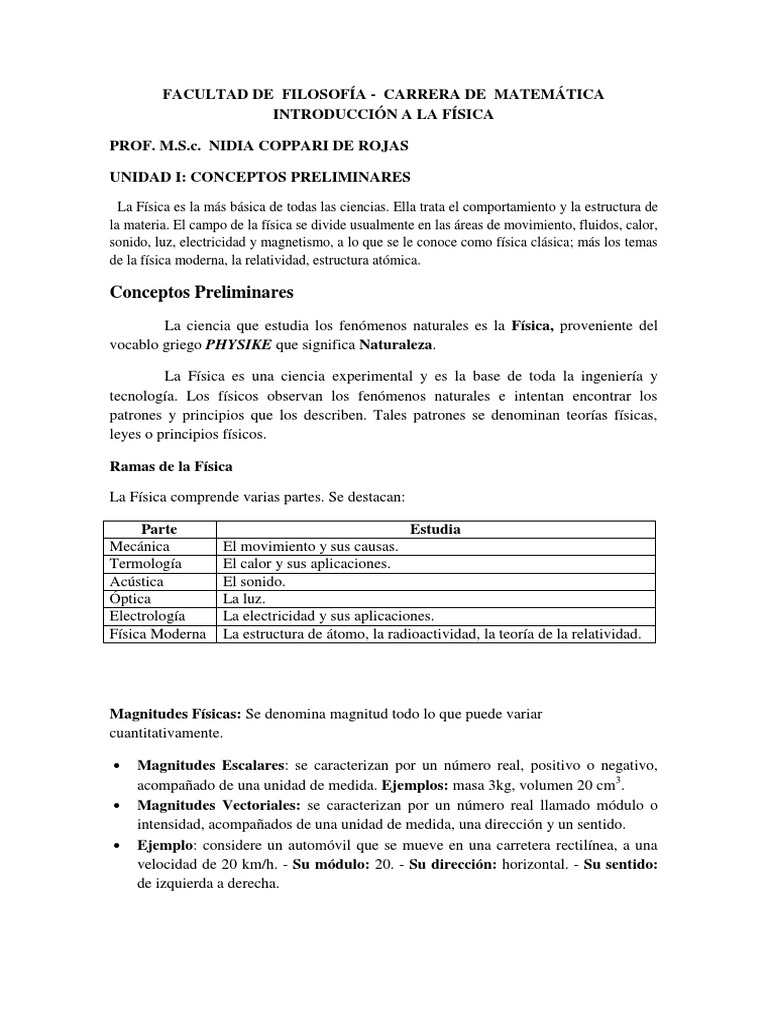 Fisica Fafi Introducción Teoría | PDF | Vector Euclidiano | Física