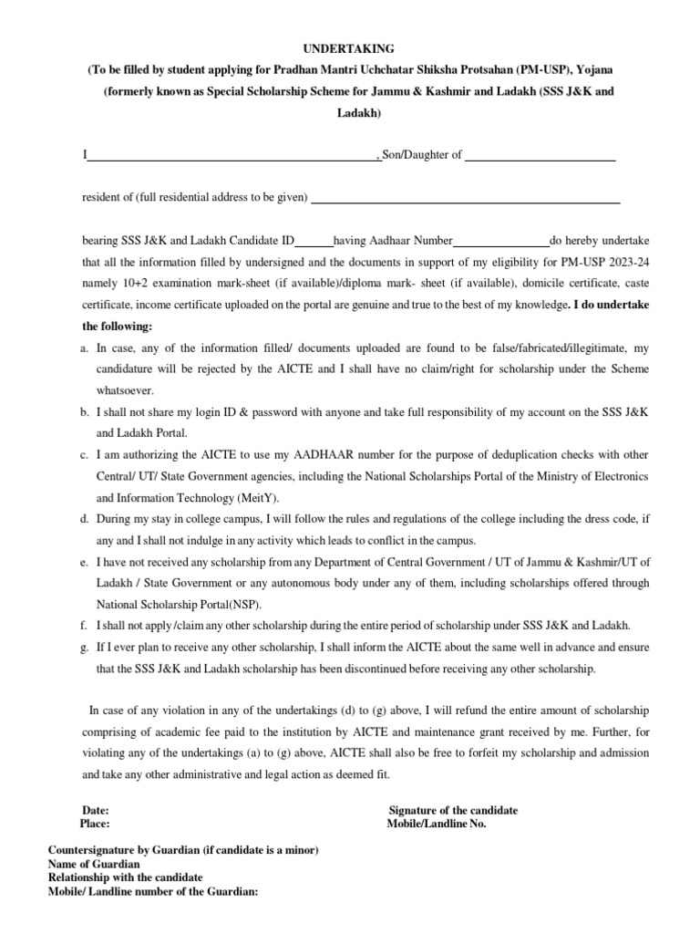 Undertaking 2023-24 | PDF | Government