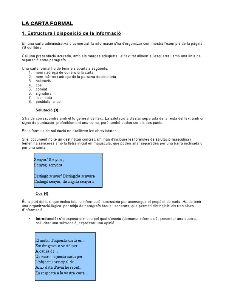 La Carta Formal | PDF