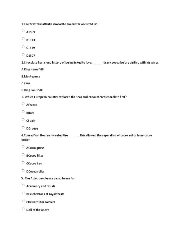 Ted Ed History of Chocolate | PDF