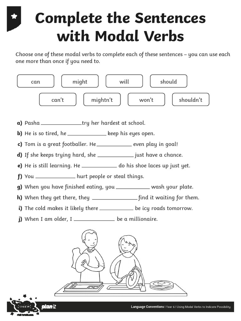 T2 E 2105 Complete The Sentences With Modal Verbs Differentiated ...
