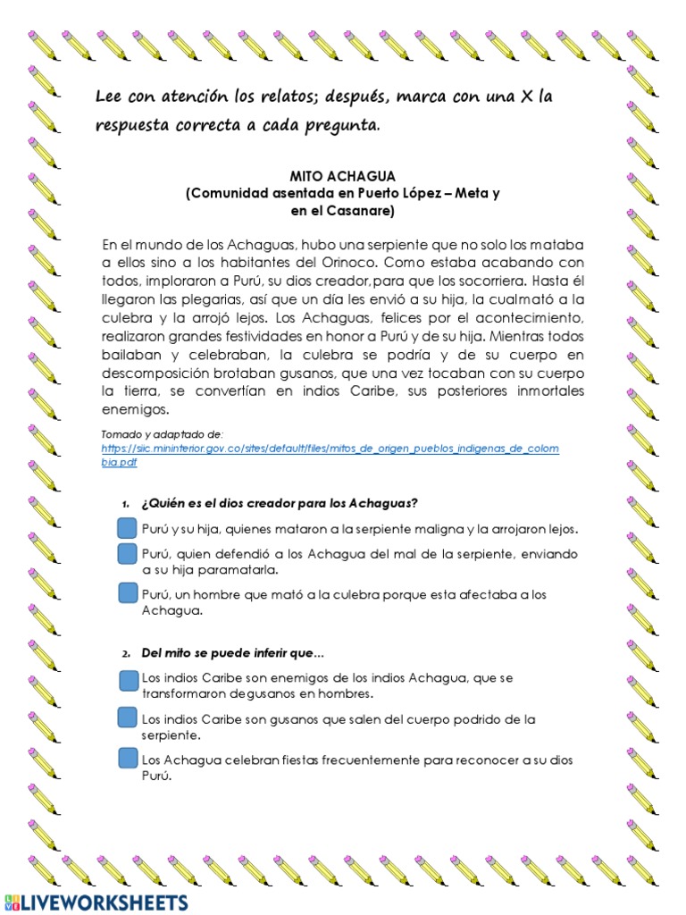 mito. leyenda comprensión | PDF