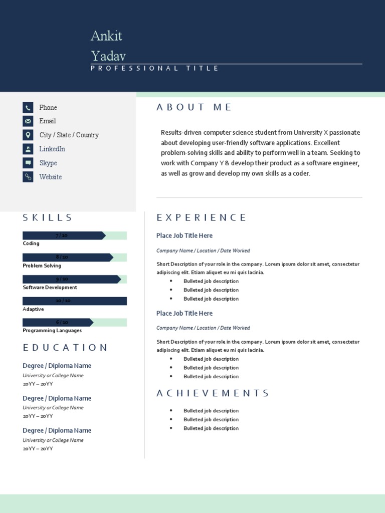 Demo Computer Science CV Template | PDF | Computing | Computer Science