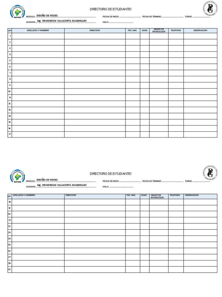 Directorio de Los Estudiantes 2023 | PDF