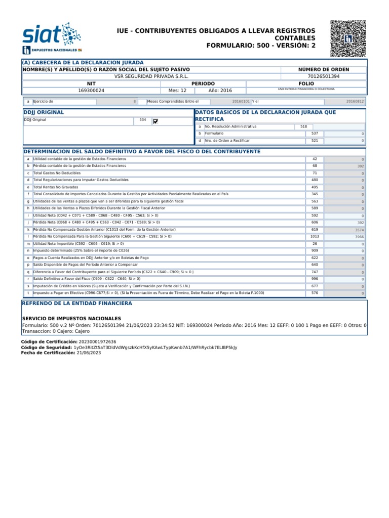 Formulario 500 IUE: Guía y Uso | PDF | Contabilidad | Impuestos