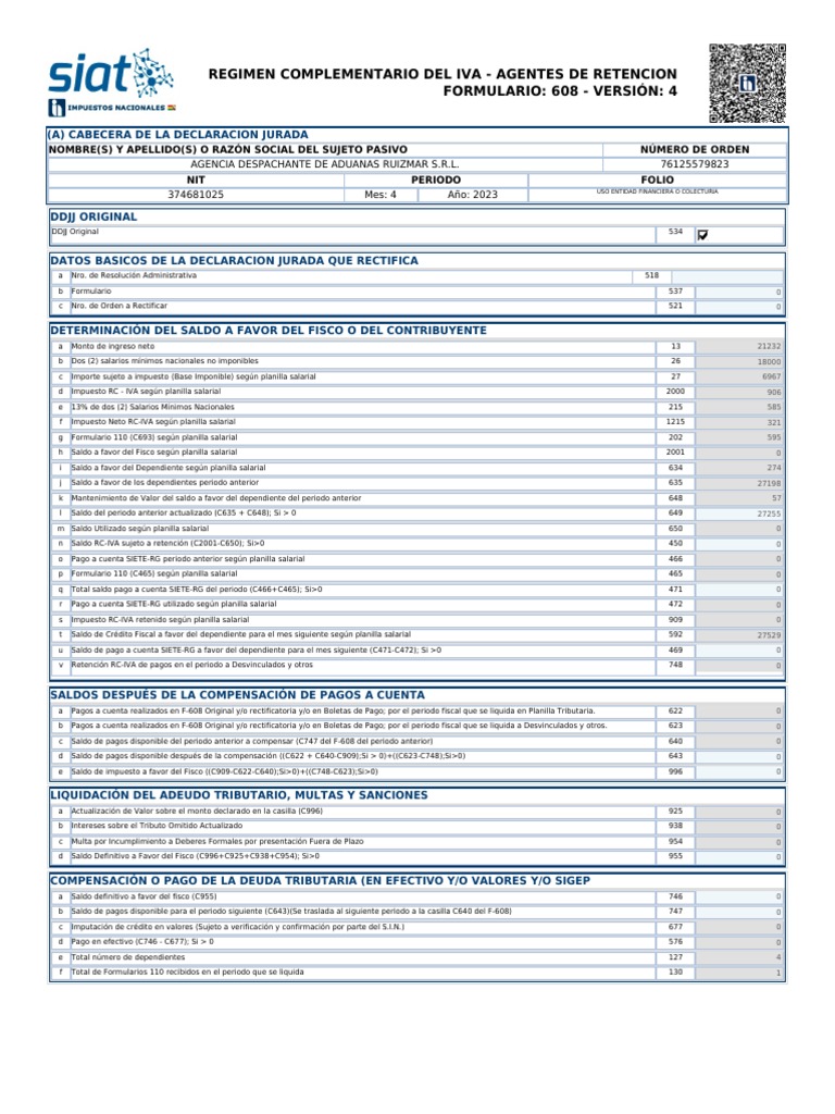 Planilla 608 v4 para Rectificar IVA | PDF | Impuestos | Comercio