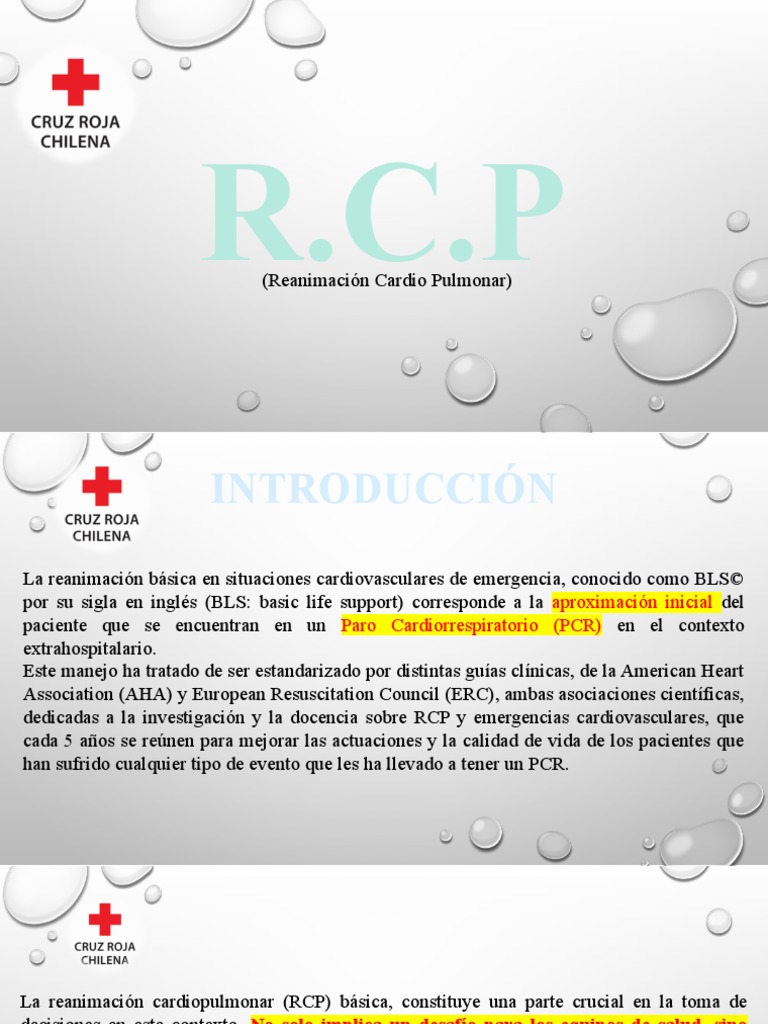 Presentación RCP | PDF | Reanimación cardiopulmonar | Paro cardíaco