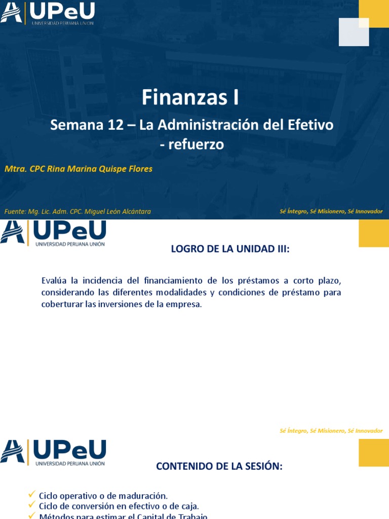 Sesion 12 - Administración Del Efectivo - Refuerzo | PDF | Inventario ...