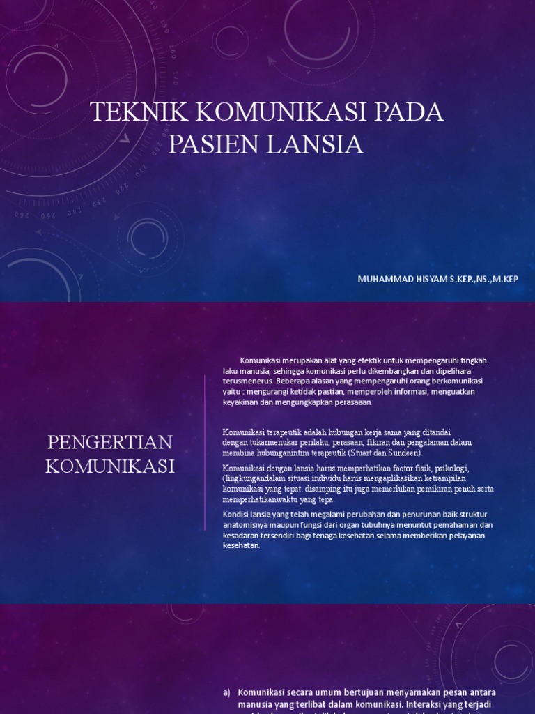 Pertemuan 14 Tehnik Komunikasi Pada Lansia | PDF