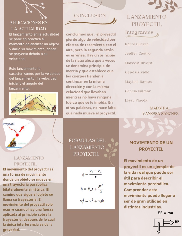 Lanzamiento Proyectil | PDF | Fuerza | Proyectiles