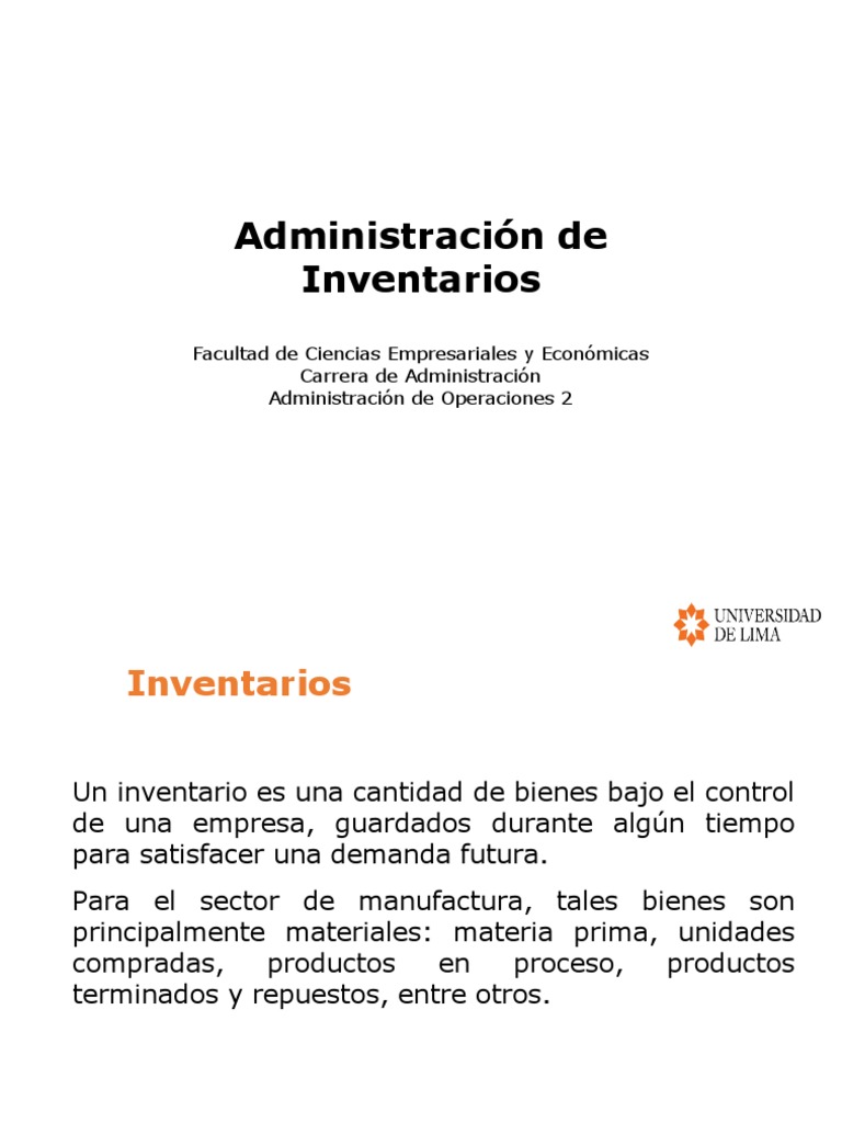 Semana 5 - Administración de Inventarios | PDF | Inventario | Producción y fabricación