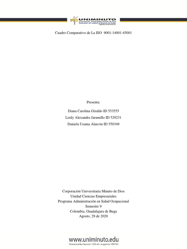 Cuadro Comparativo de La ISO 9001, 45001, 14001 | PDF | Economias ... Cuadro Comparativo de La ISO 9001, 45001, 14001 | PDF | Economias ...