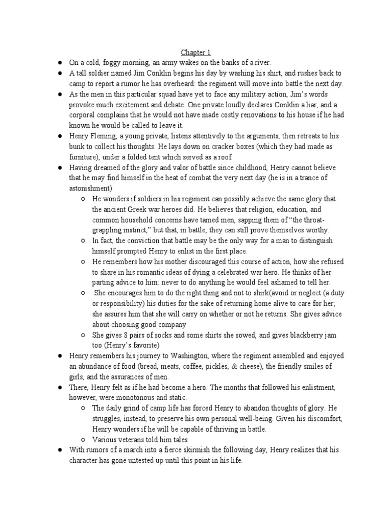 Red Badge of Courage Notes | PDF | The Red Badge Of Courage | Military